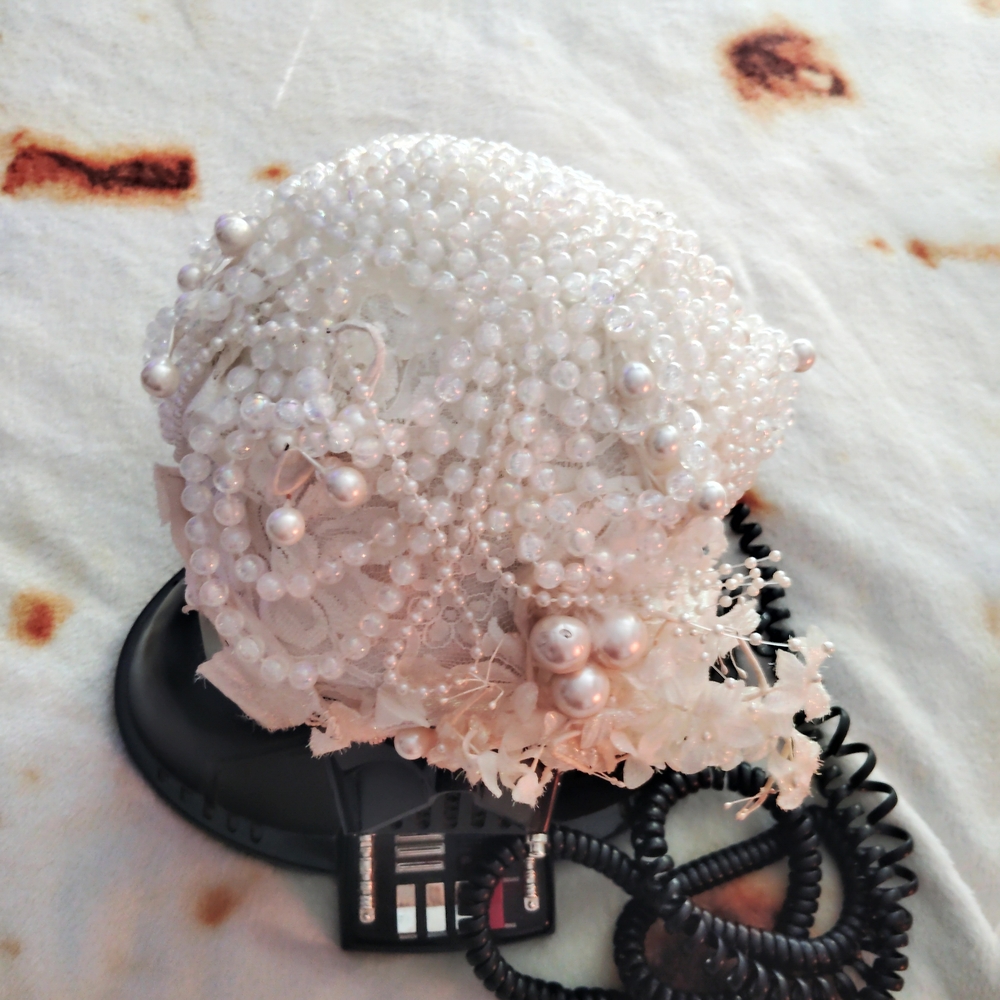 Antique Elegant Pearl Embellished Cap/Hat - Gem